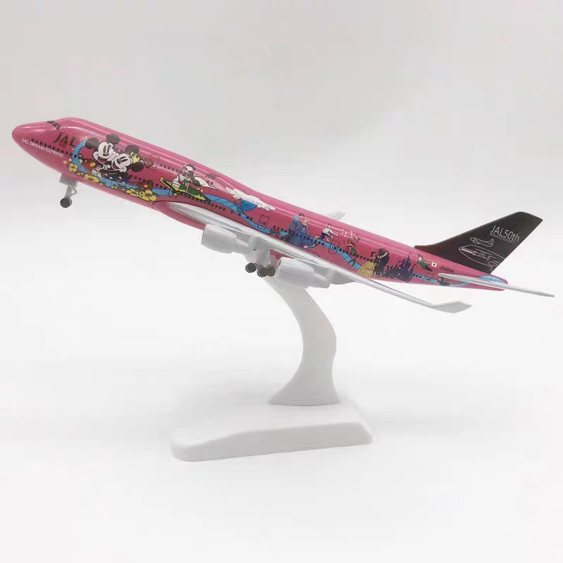 Japan Mickey Boeing 747 18cm aircraft model with wheels + display base ...