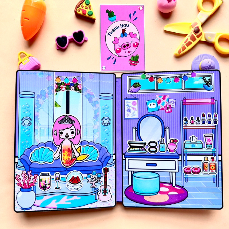 Toca Boca Mermaid House - Paper Doll | Shopee Singapore