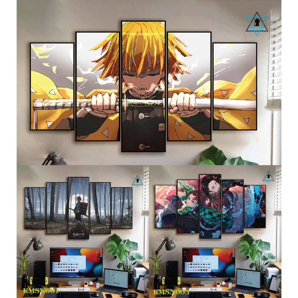 Set of 5 5mm formex plastic wall mosaics - kimetsu yaiba - anime ...