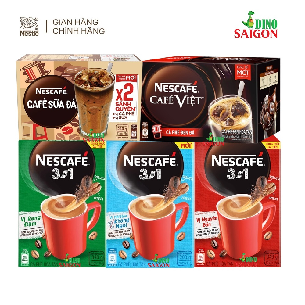 Nescafe 3in1 Instant Coffee Original Flavors, Dark Roast, Iced Milk and ...