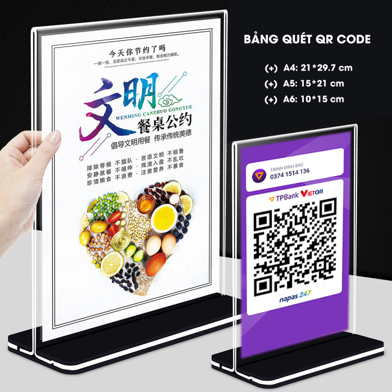 Qr code scanning board, 2-sided high-quality transparent mica desktop ...