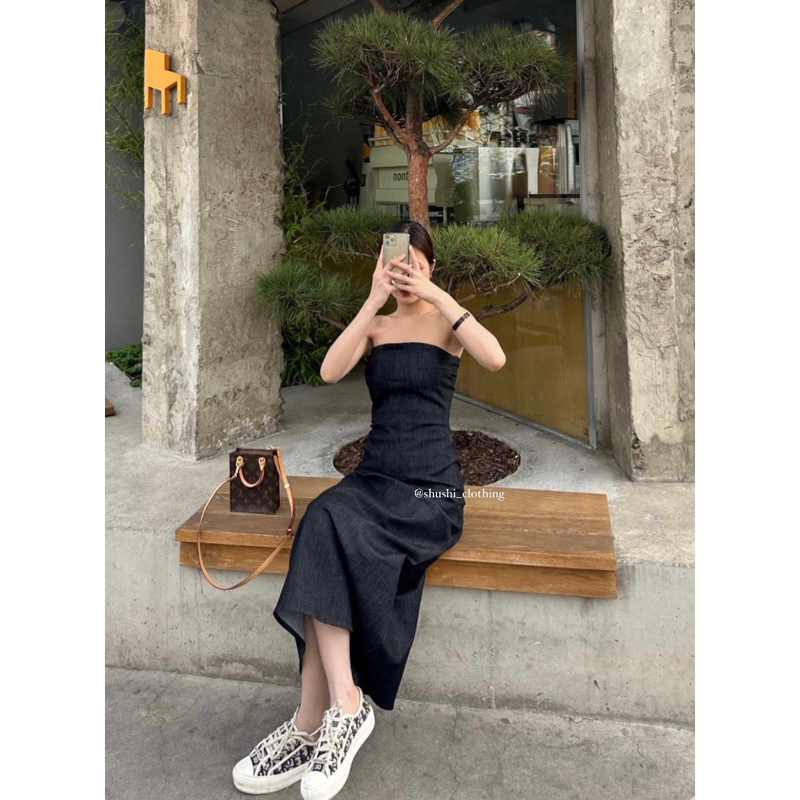 Sol Denim Dress - (Official Photo) | Shopee Singapore