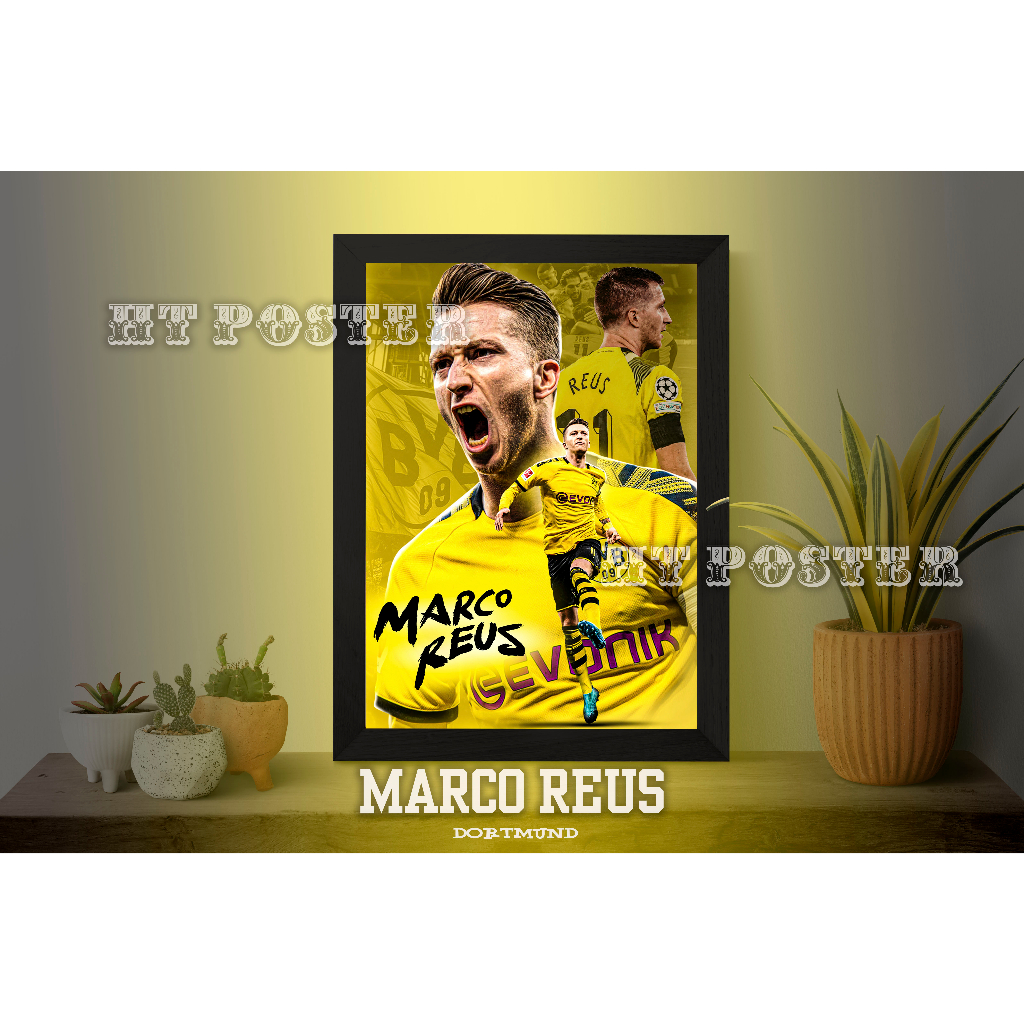 Marco Reus poster photo frame in Dortmund color includes 2 sizes for A5 ...