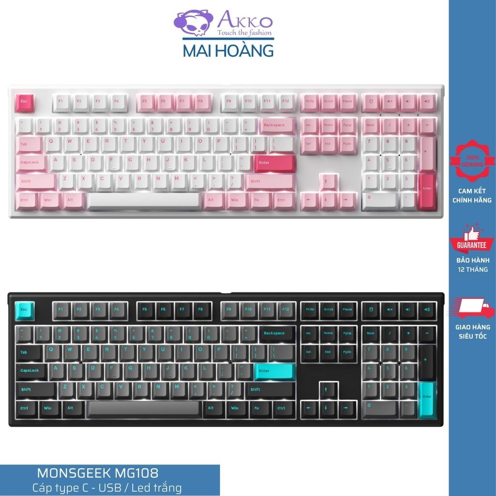 Akko MonsGeek MG108 Prunnus / Black Cyan Layout fullsize wired ...