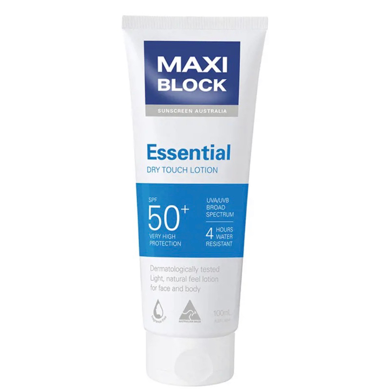 Maxiblock Essential dry touch sunscreen SPF50+ 100ml (Australian ...