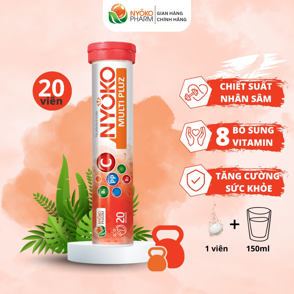 Multivitamin effervescent tablets with ginseng extract to enhance health and improve resistance ...