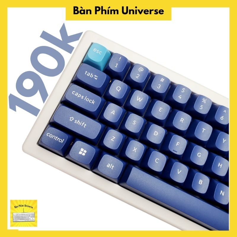 Dark blue minimalist keycap - OEM profile pbt keycap 126 keys - double ...