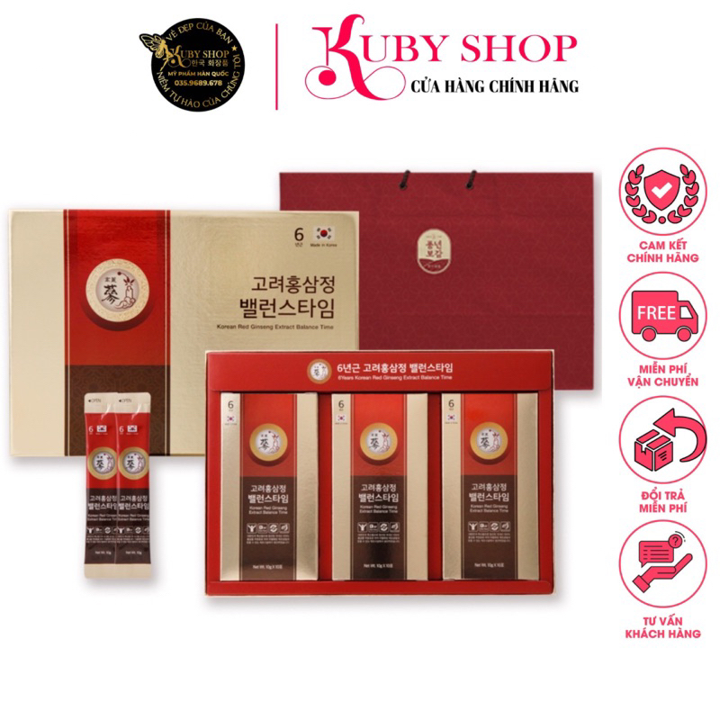 [Bill Han]6-year-old Korean red ginseng extract balance time gift set ...
