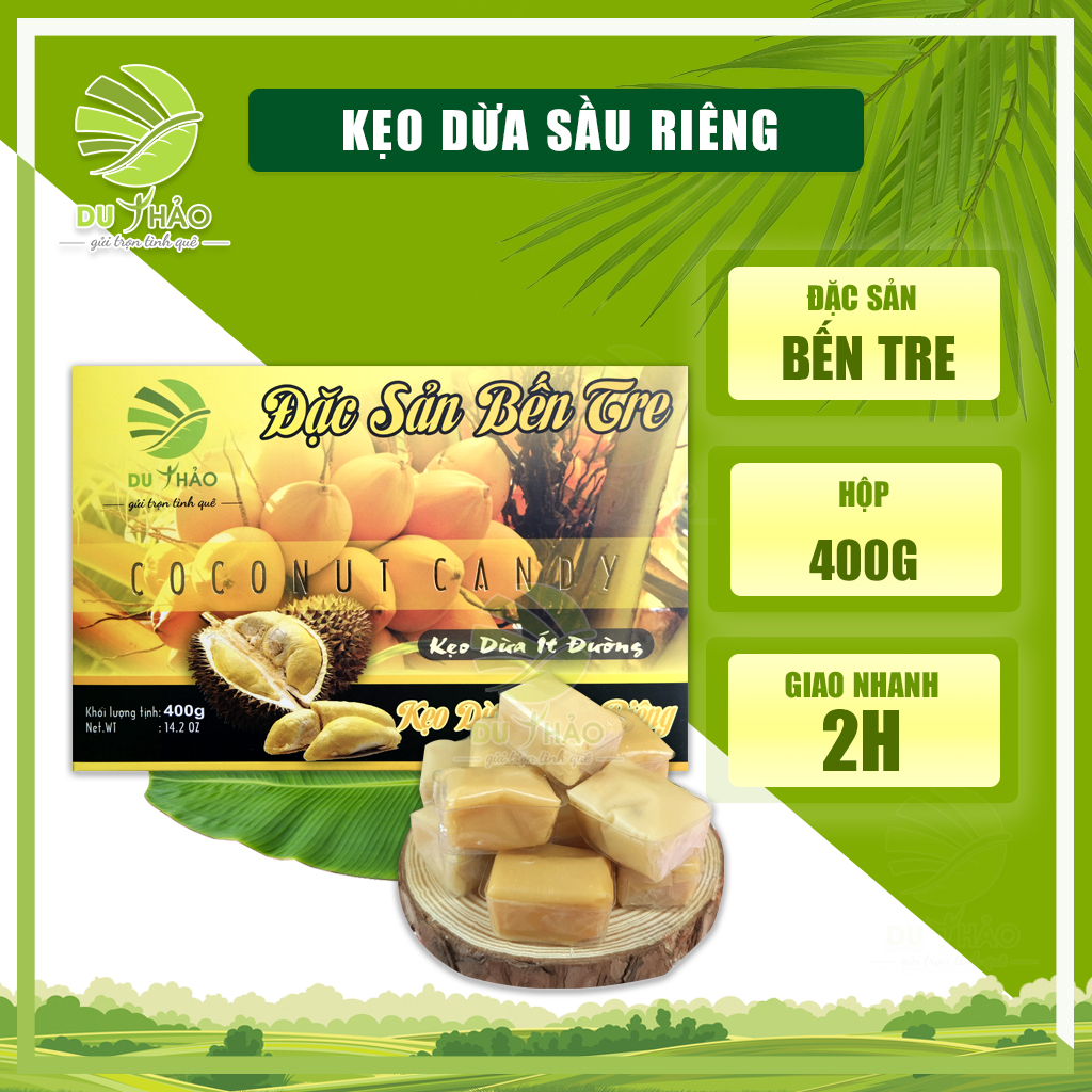 Du Thao less sweet Ben Tre durian coconut candy 400g | Shopee Singapore