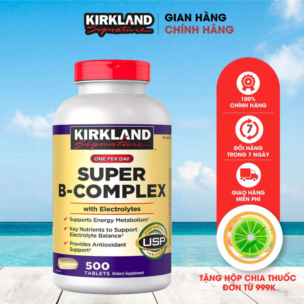 Kirkland Signature Super B-Complex Vitamin B Supplement 500 Tablets ...