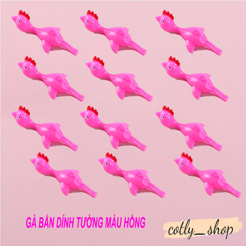 [PINK] Sticky flying chicken toy, silicone rubber chicken ...