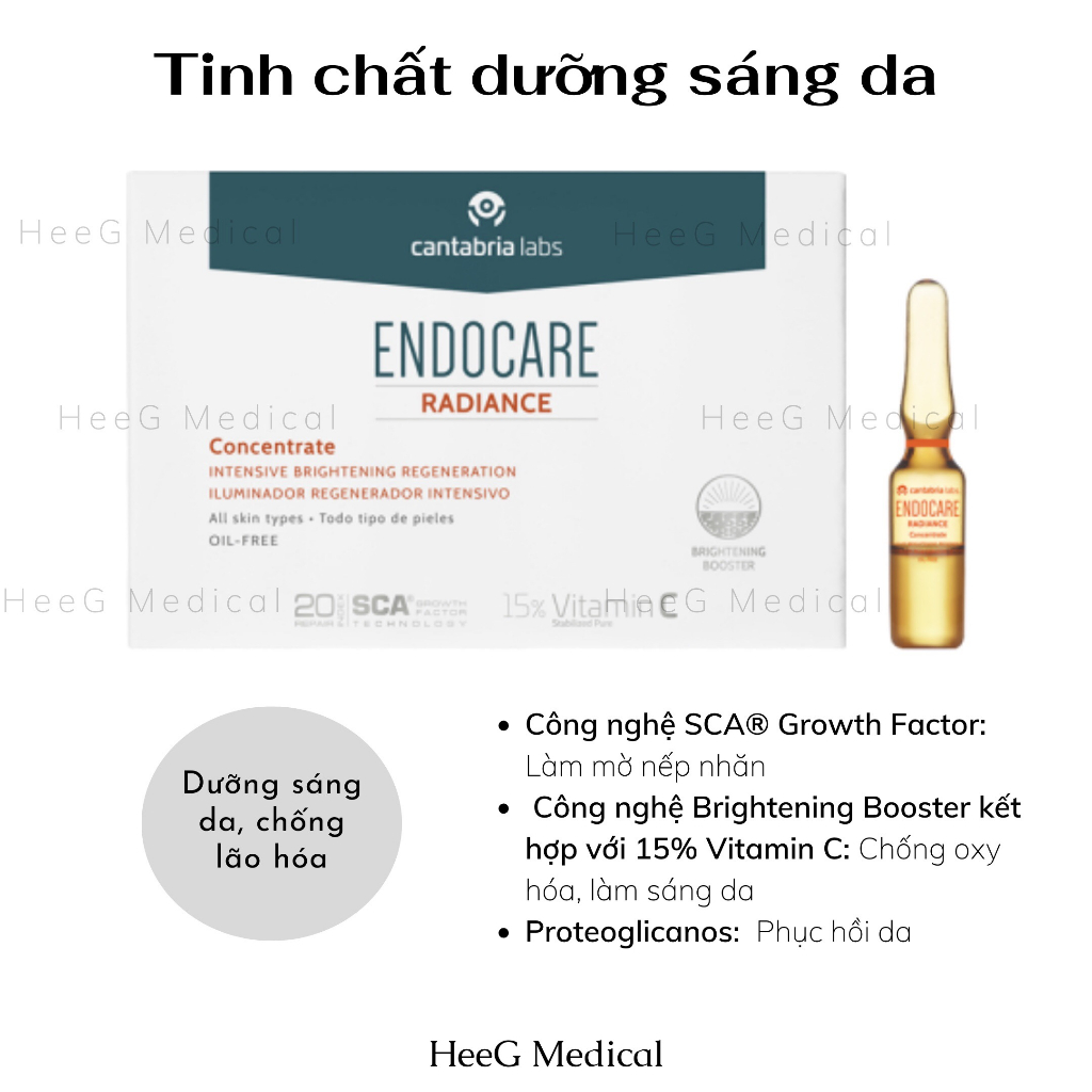Endocare Radiance C Oil Free Ampoules - Skin brightening essence (10 ...