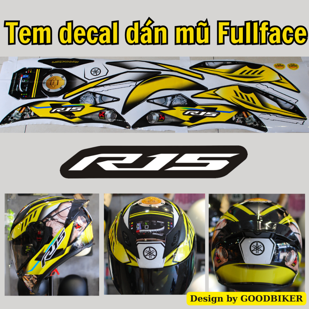 Yamaha R15 Fullface Helmet Sticker | Shopee Singapore