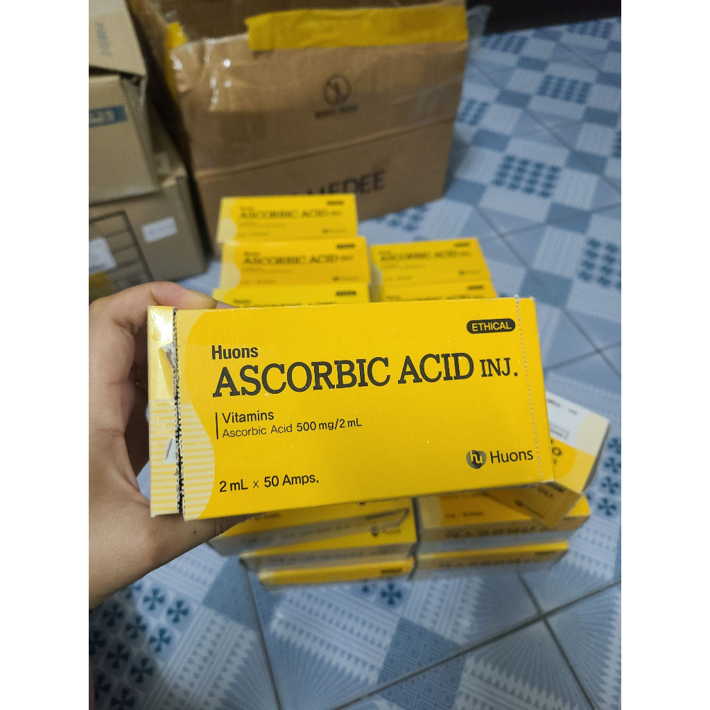 Vitamin C spa Huons Ascorbic Acid Inj Korea (1 Box Of 50 Tubes) (Blister Of 10 Tubes) | Shopee ...