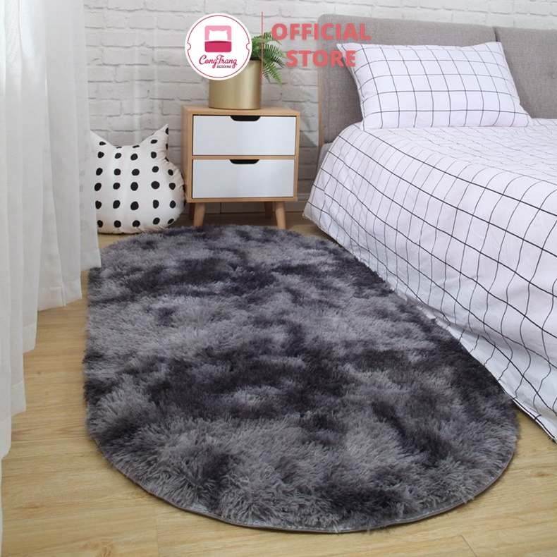 Oval Fur Carpet for Floor Decor, Oval Fur Carpet for Bedroom and Living ...