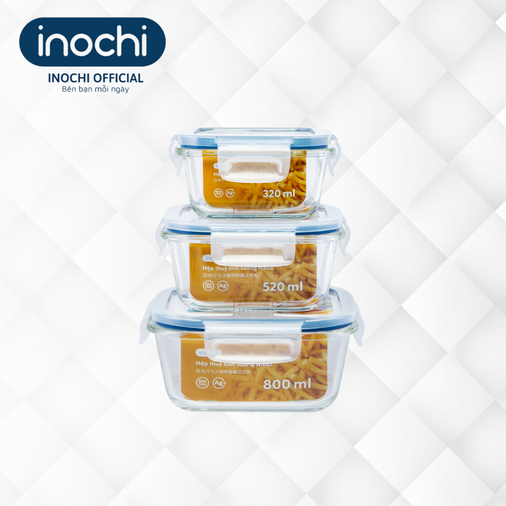 Nikko Inochi Square Glass Box (With Compartment) | Shopee Singapore