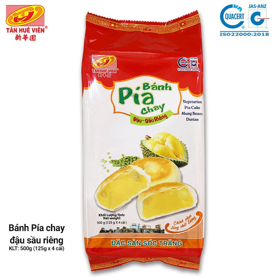 Tan Hue Vien Vegetarian Green Bean Durian Pia Cake (bag of 4) 500g/400g | Shopee Singapore