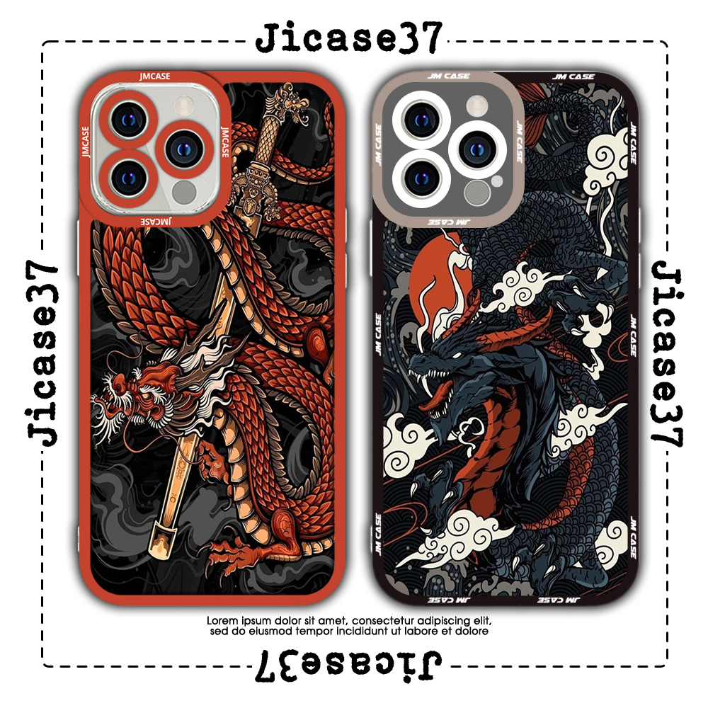 JMCase Black Dragon Square Edge iphone Case 7/7plus/8/8plus/x/xs/11/12 ...