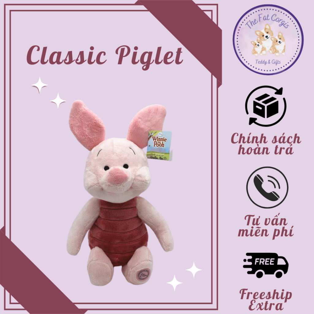 Disney Piglet wooden teddy bear 50cm | Shopee Singapore