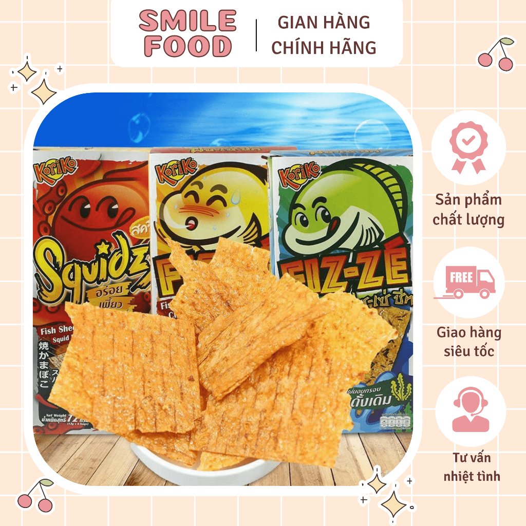 12 packs of KORIKO Squid Snacks Marinated with imported Thai spices ...