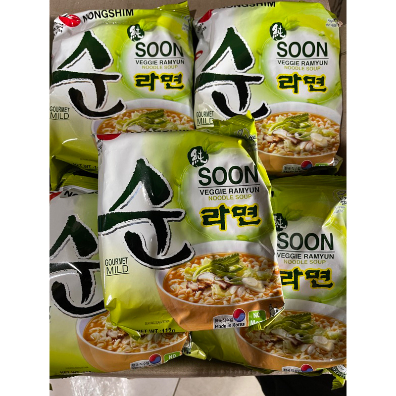 (Combo of 5 packs) (Date January 1) Soon Veggie Ramyun Korean Nongshim ...