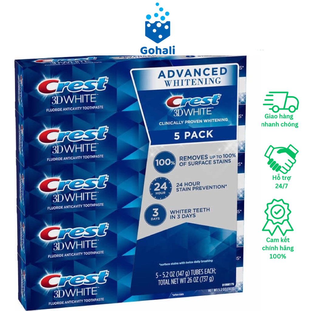 Crest 3D White Advanced Whitening Toothpaste 147g GENUINE AMERICAN ...