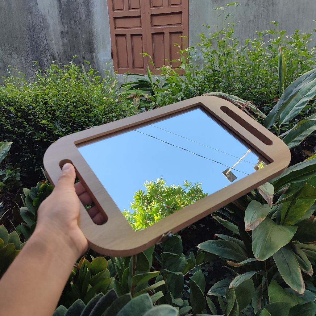 Neck mirror (High quality wood) | Shopee Singapore