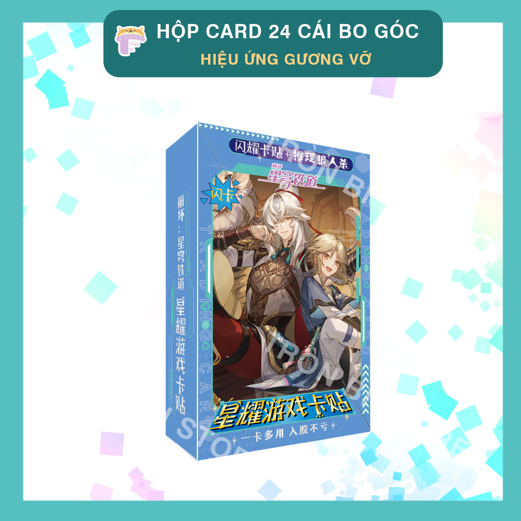 Honkai Star Rail card box of 24 cards with rounded corners and broken ...