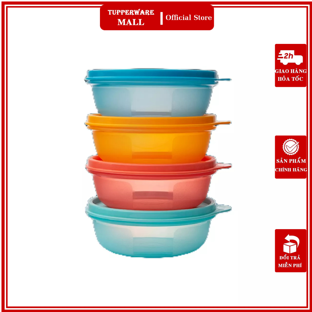 Tupperware Junior Modular Bowl 300ml food storage box set (4 Boxes ...