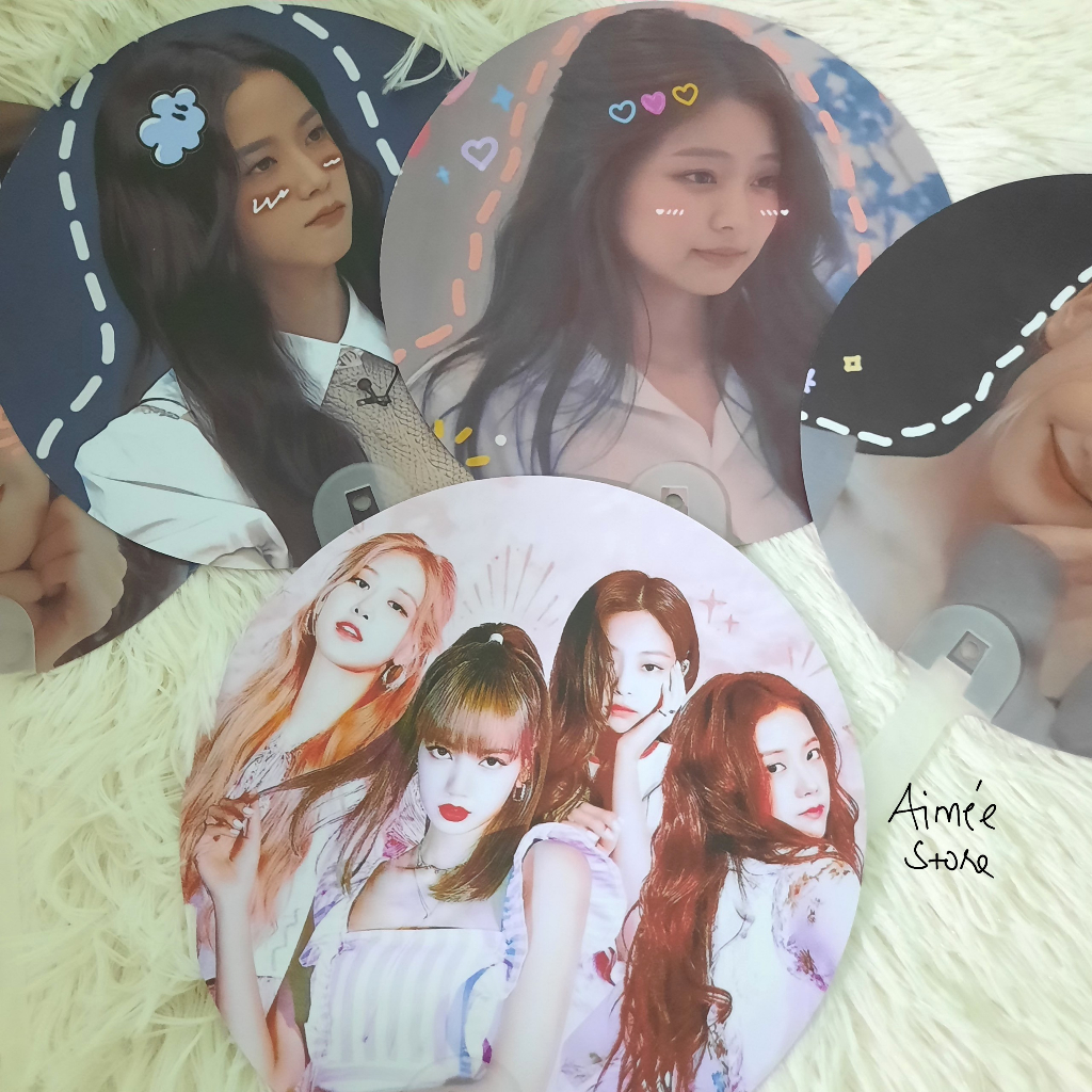 Hand-held Fan With Kpop Idol Printed, BLACKPINK Jennie Lisa Jisoo Rosé ...