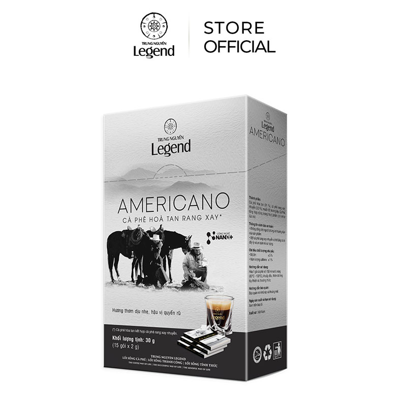 Americano Trung Nguyen Legend Instant Coffee - Box of 15 packs x 2g ...