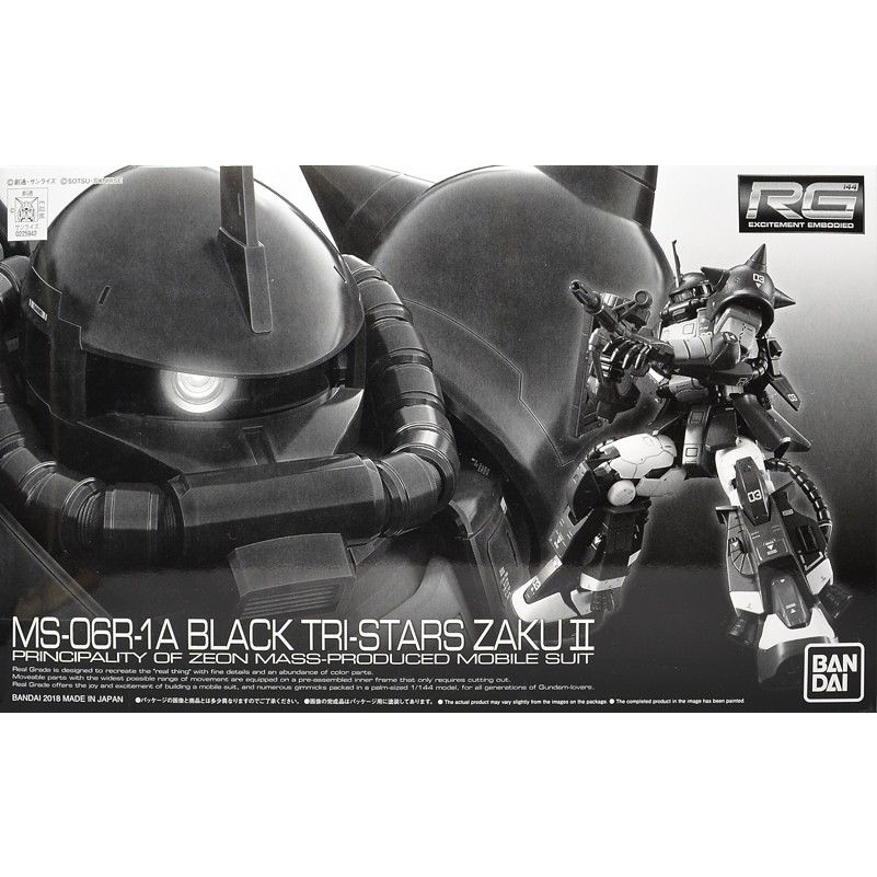 P-bandai RG 1/144 Model MS-06R-1A BLACK TRI-STARS ZAKU II | Shopee Singapore