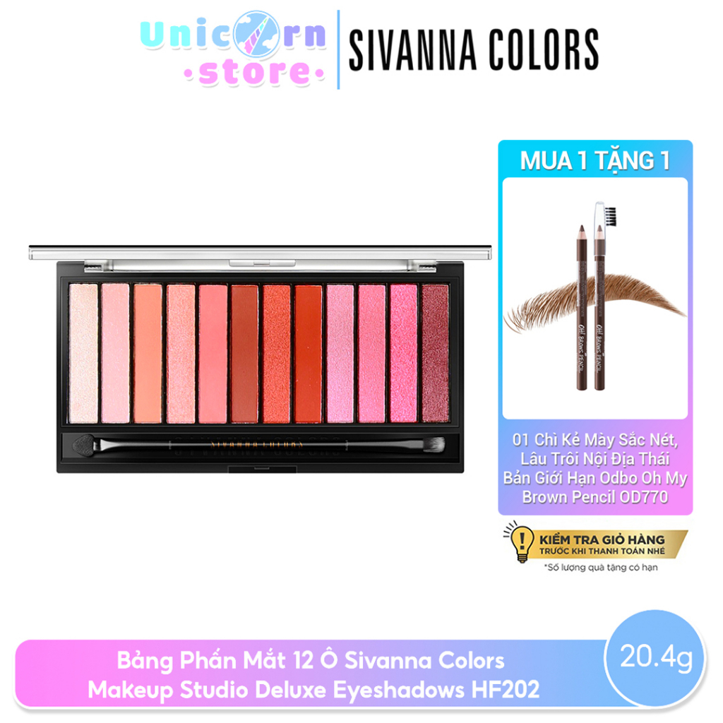 Sivanna Colors Makeup Studio Deluxe Eyeshadows 12-Cell Eyeshadow Palette HF202 | Shopee Singapore