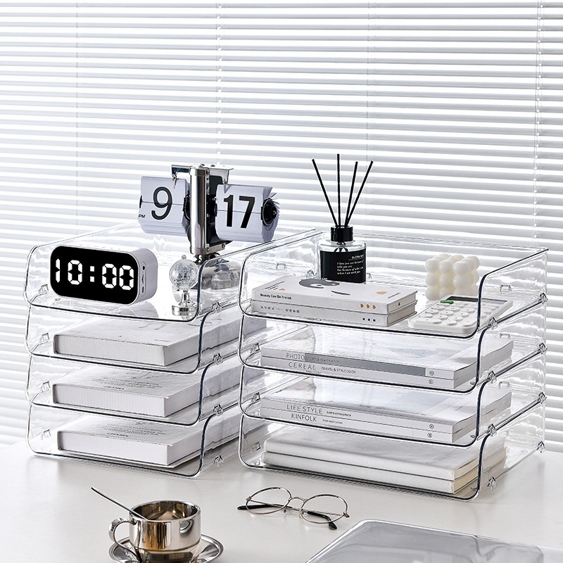 Transparent A4 Document Tray, Convenient Layered Tray | Shopee Singapore