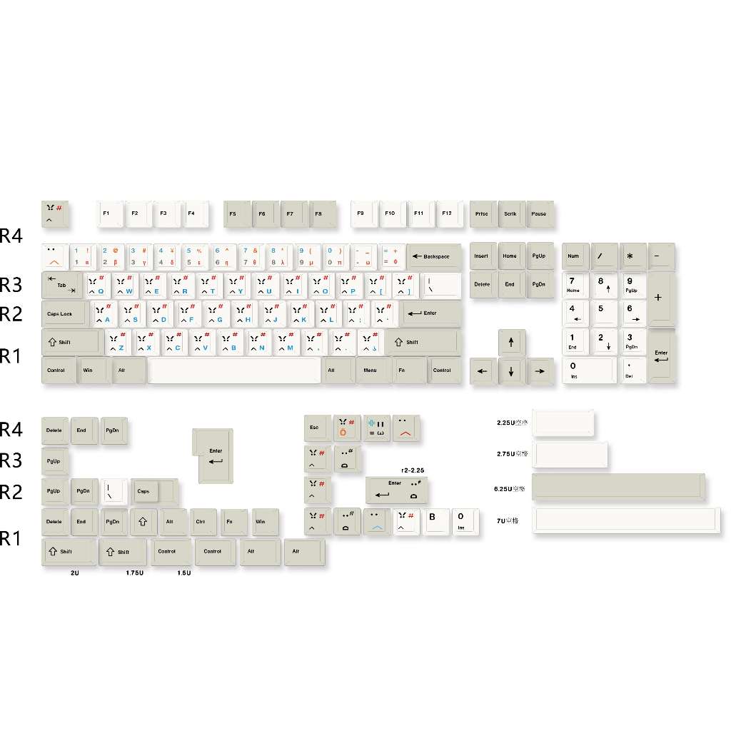 Keycap RETRO ANGRY FACE Cherry Profile PBT Dyesub 145 keys | Keyboard ...