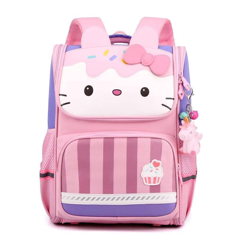 Hello kitty anti-hunchback box backpack (real photo) | Shopee Singapore