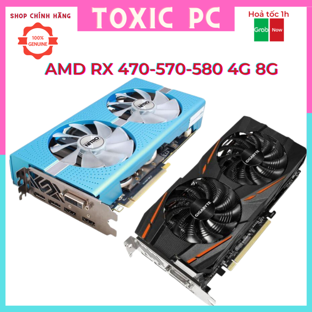VGA Video Card RX 470 570 580 (4G-8G) FULL Port and 1 DVI All brands ...