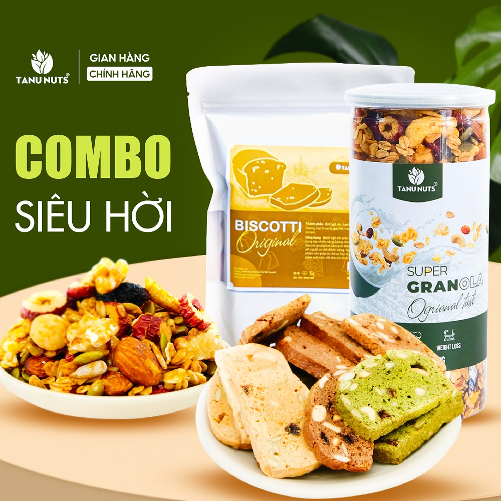Super grain granola Combo 15% oats 500g and diet biscotti bag 250g TANU ...