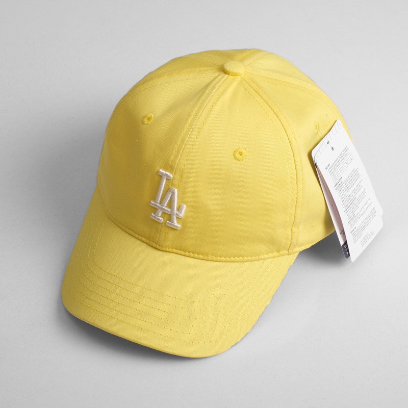 Meowist Unisex MLB baseball cap, Khaki fabric, yellow LA logo, Korean ...