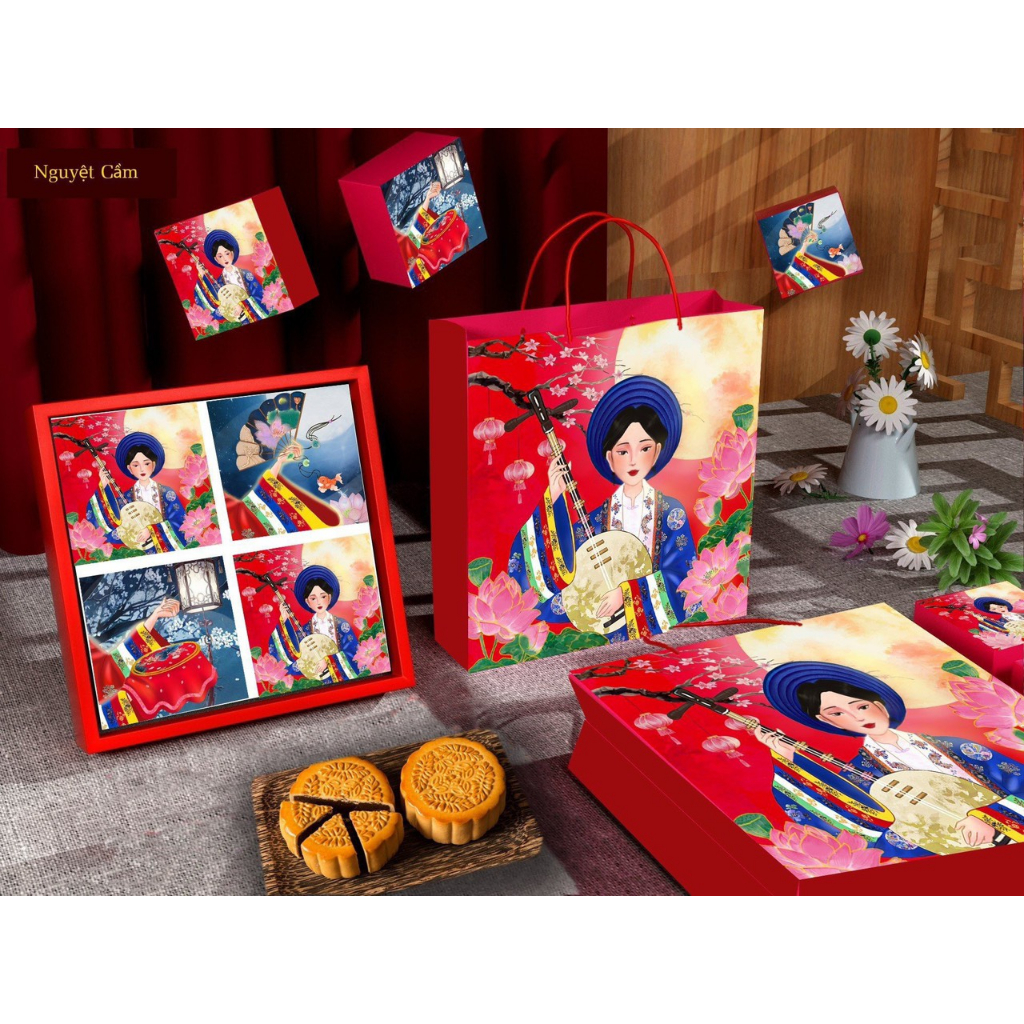Full Set Moon Box with 4 Moon Cakes (cakes not included) | Shopee Singapore