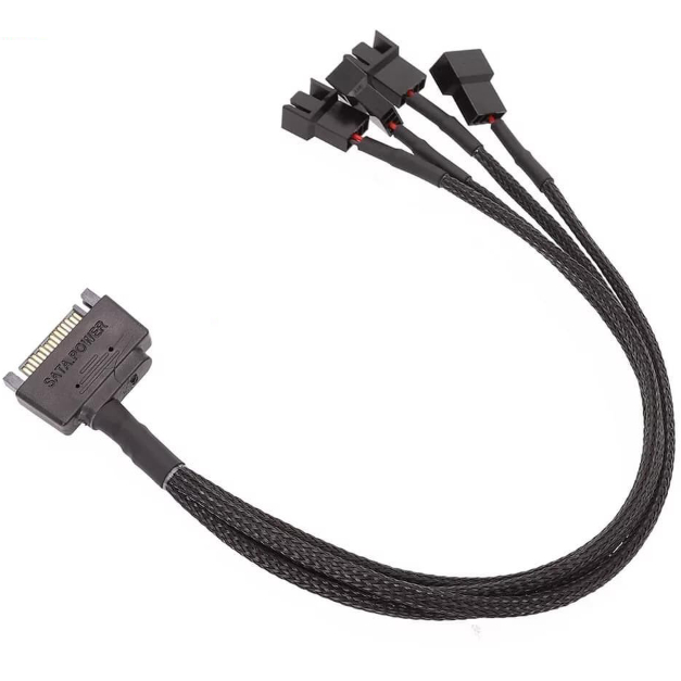 Fan Divider Cord 1 To 4 With Sata / Molex Power Supply | Shopee Singapore