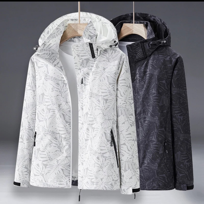 Men's and women's windJacket with printed patterns, waterproof ...