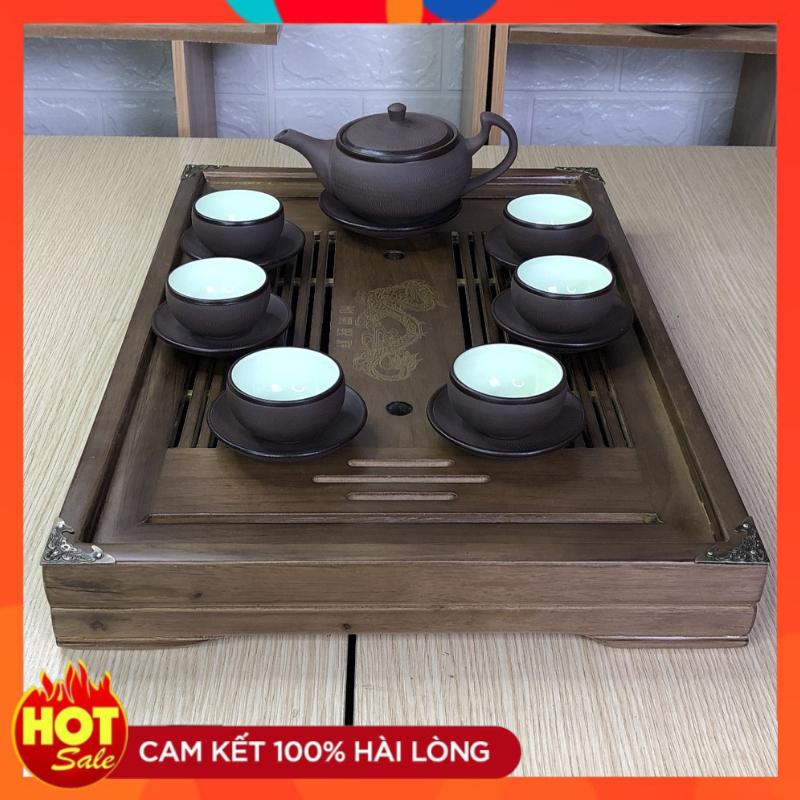 Bat Trang Porcelain Tea Set 300ML Ganh Moc Smooth Brown Enamel Tea Set ...