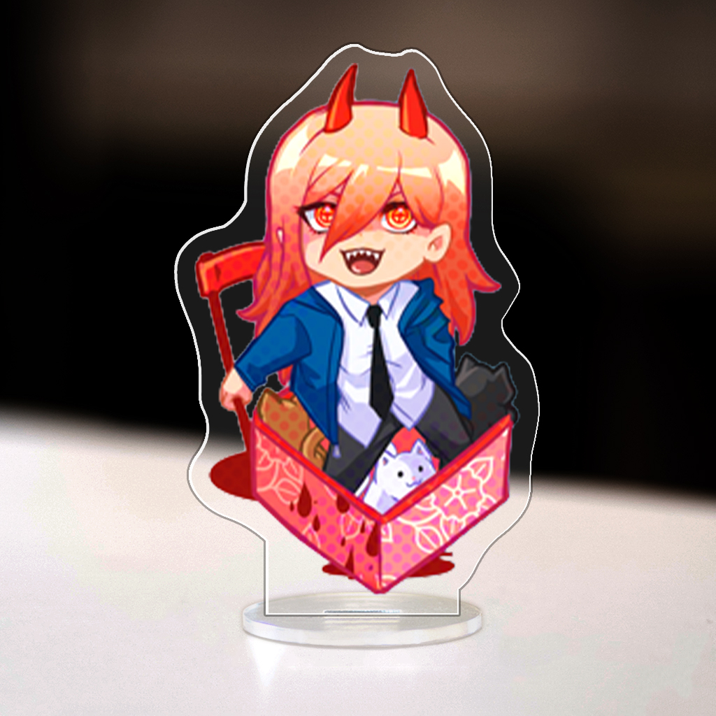 Acrylic standee model Chainsaw Man Power Denji Anime Chibi decor desk ...
