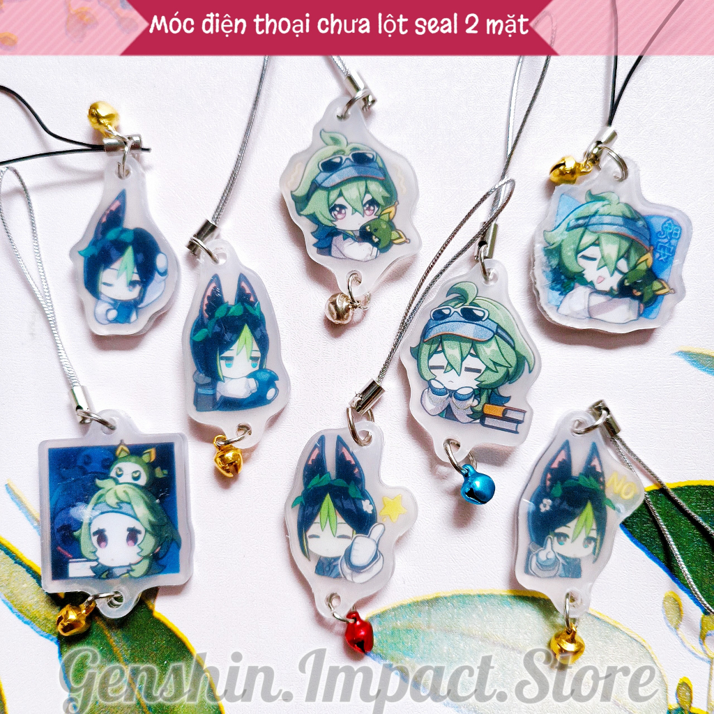 Genshin Impact phone hanger and keychain (2 layers of mica) | Shopee Singapore