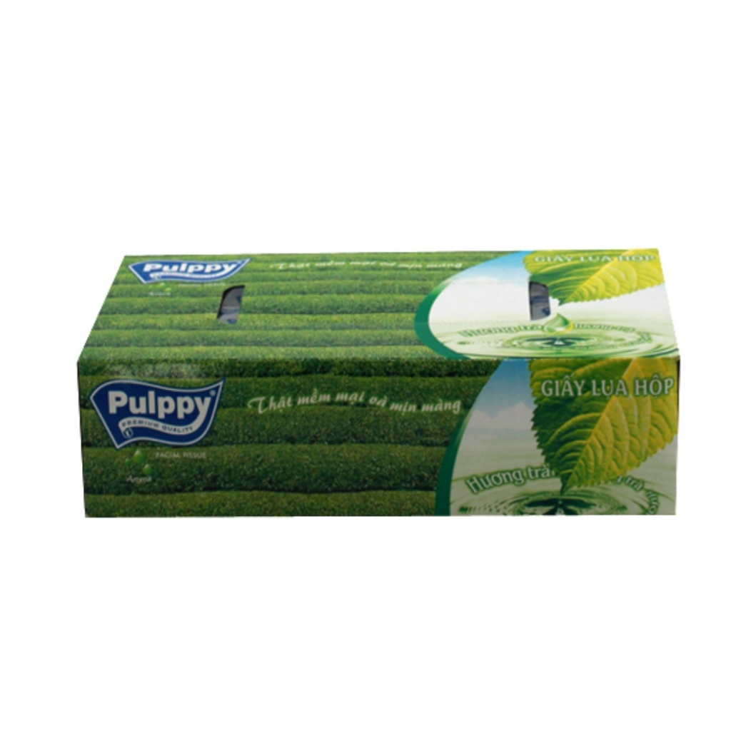 Pulppy green tea tissue box 100 sheets of tissue paper | Shopee Singapore