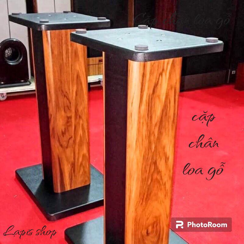 2 Bookshelf Wooden Speaker Stands 84Cm High, High Quality Standing ...