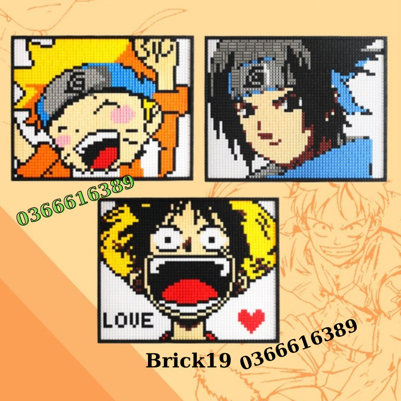 Lego Naruto Painting, Cartoon Character Assembly one piece, luffy ...