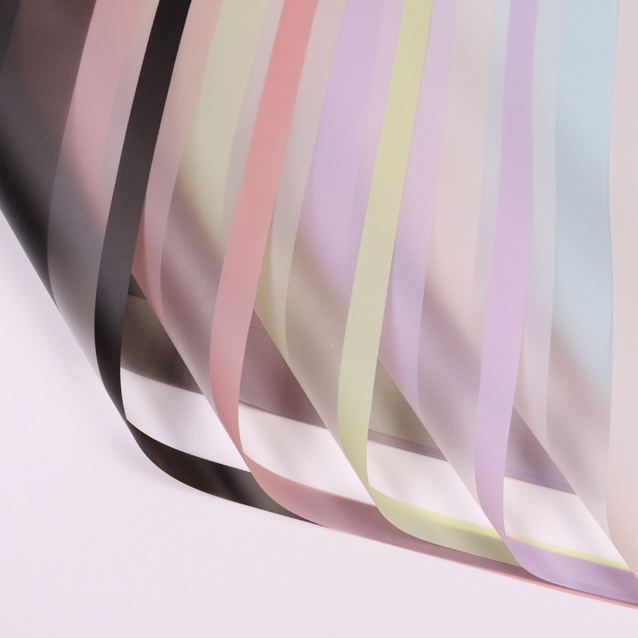 Set of 20 Sheets of Matte Flower Wrapping Paper with Colored Borders ...