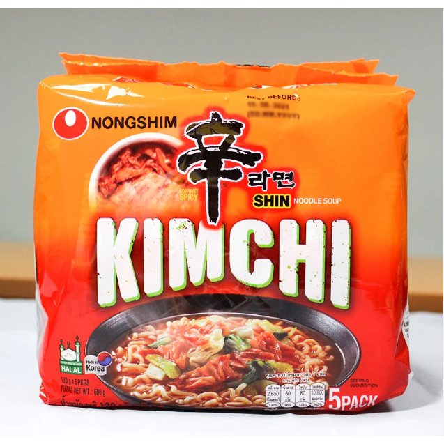 Lot of 5 packs of NongShim Korean Kim Chi Noodles 120g/pack | Shopee Singapore
